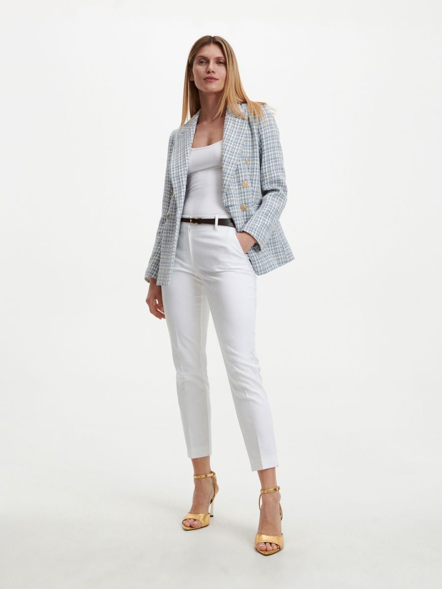 Cigarette trousers with belt COLOUR white RESERVED 0811P 00X