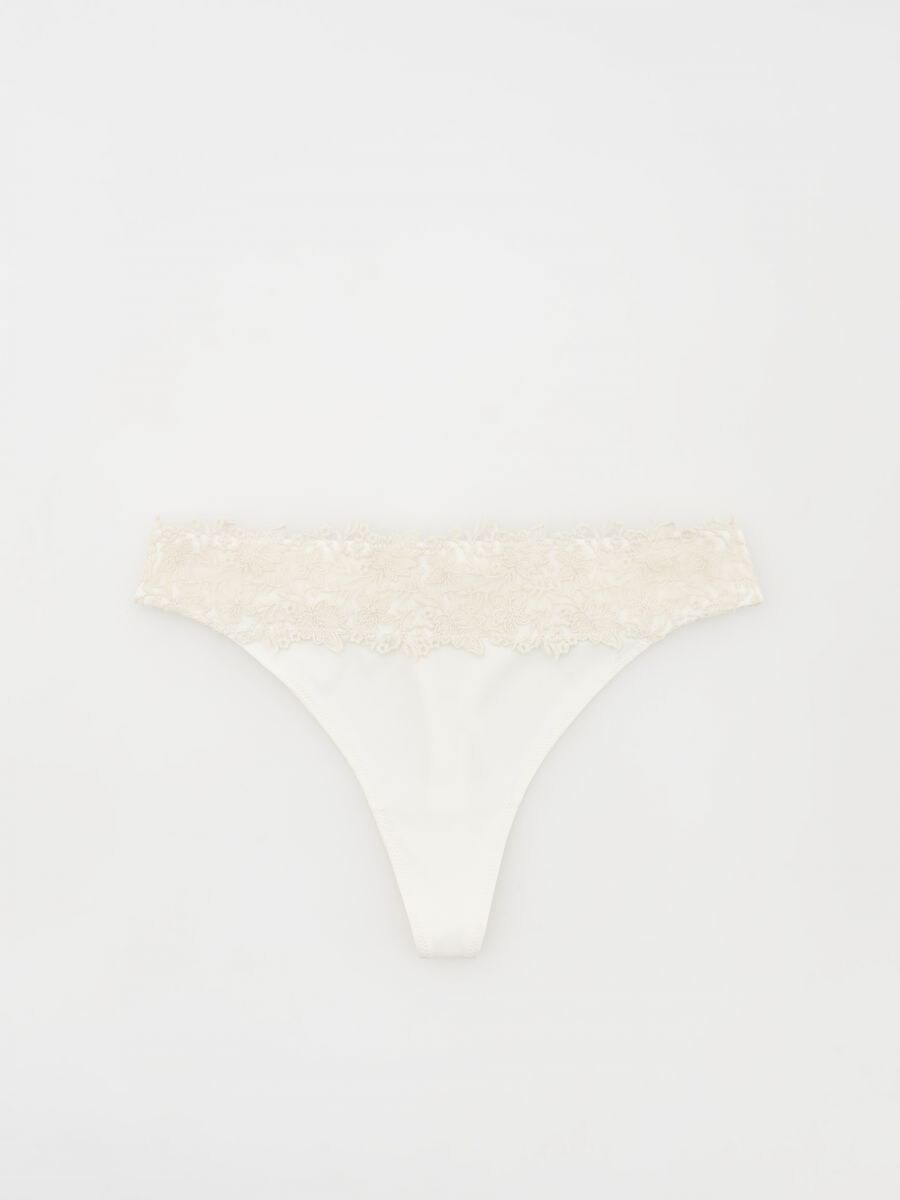 Majtki typu stringi Kolor złamana biel - RESERVED - 1427Y-01X