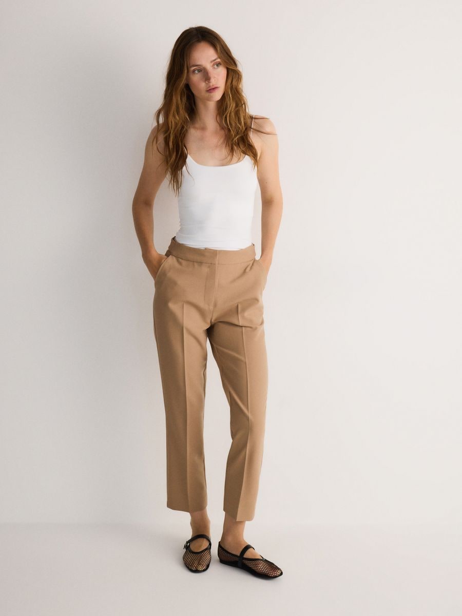 Viscose blend cigarette trousers