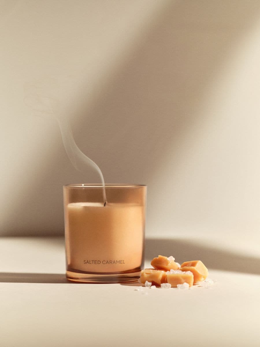Bougie Salt Caramel Couleur brun café - RESERVED - 3780V-84X