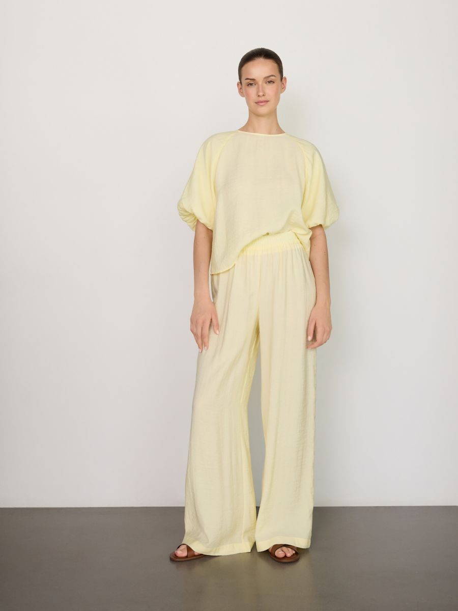 Loose modal blend trousers Color light yellow - RESERVED - 454FM-10X