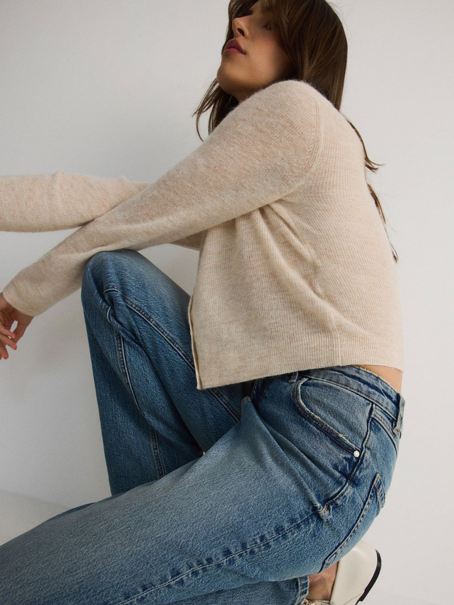 High waist straight jeans Color blue - RESERVED - 9774L-50J