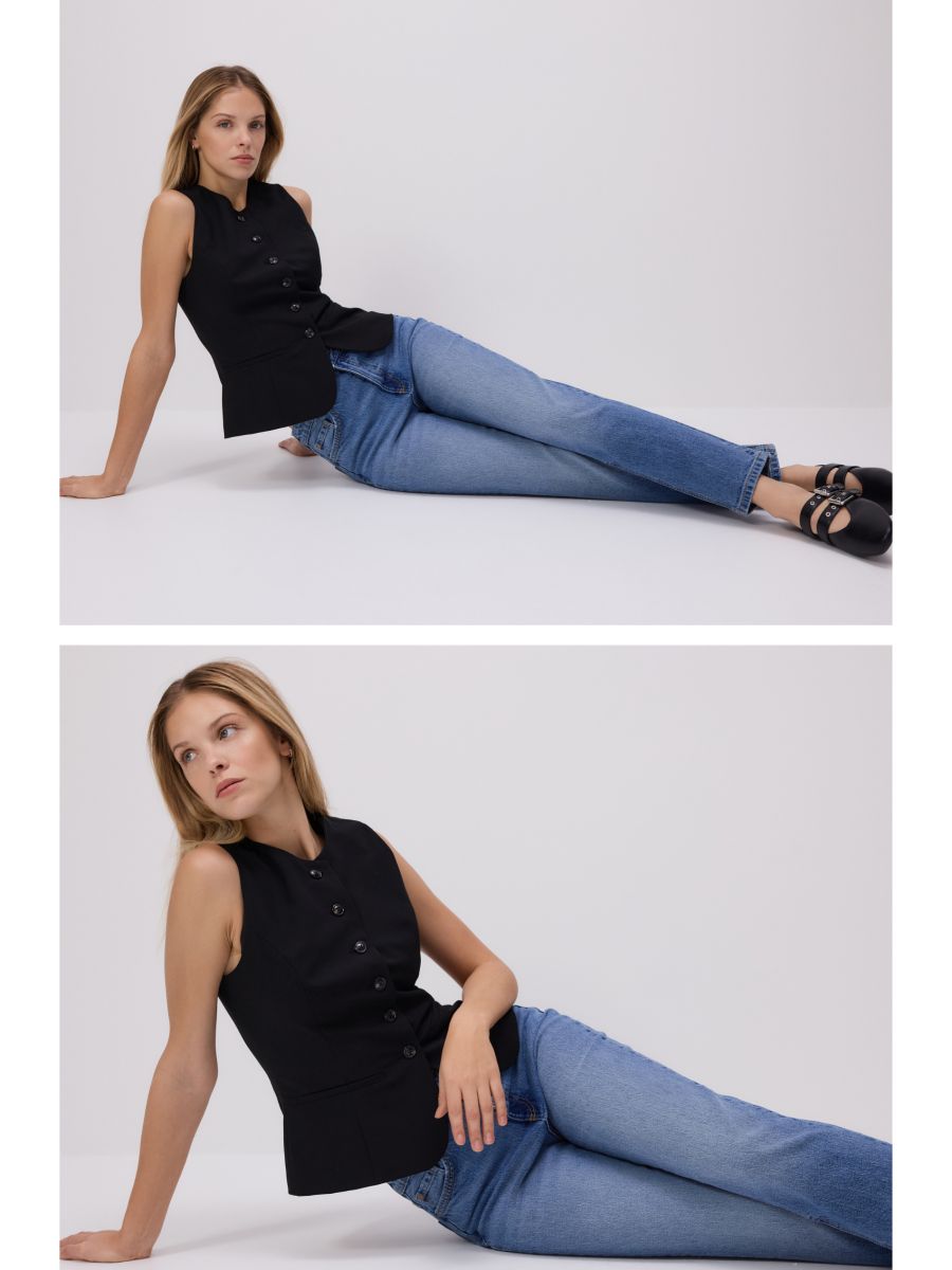 Jeansy mom fit slim Kolor niebieski - RESERVED - YT196-50J