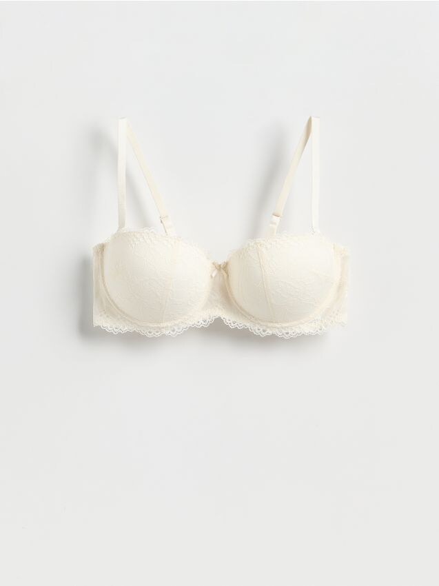 Podprsenka balconette s krajkou Barva krémová - RESERVED - 045CO-01X