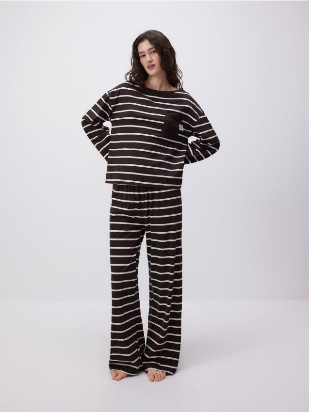 LADIES` PYJAMA Color marrón oscuro - RESERVED - 053CS-89X