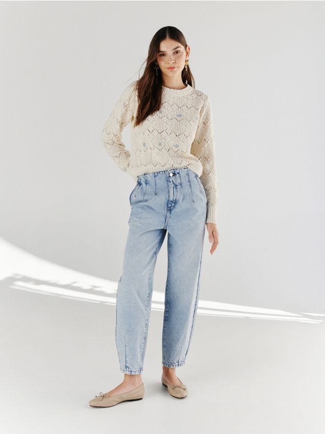 Jeansy balloon Kolor niebieski - RESERVED - 2344T-05J