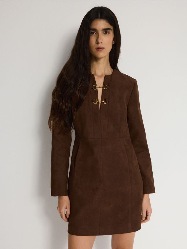 Mini-robe en daim synthétique Couleur marron - RESERVED - 492EN-88X
