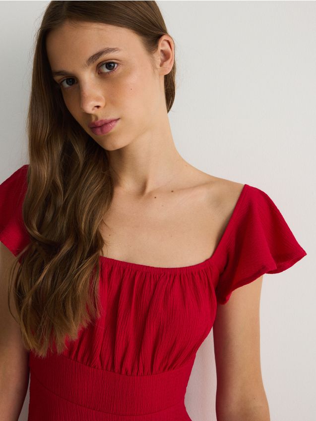 Rochie mini cu volane Culoare roșu - RESERVED - 5458A-33X