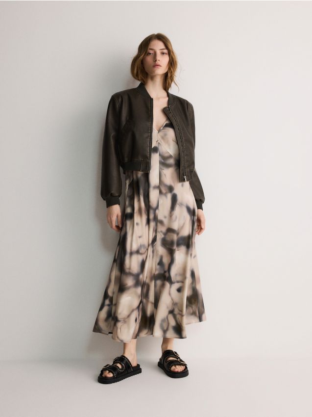 Robe Maxi Imprimé Couleur Taupe Reserved 623aa 98x