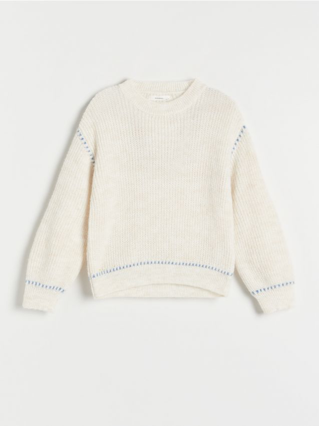 STITCHED SWEATER Color cream - RESERVED - 704AB-01X