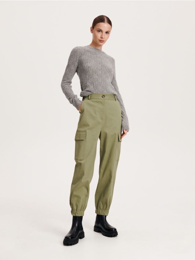 LADIES` TROUSERS Color pale green - RESERVED - 8312Z-07X