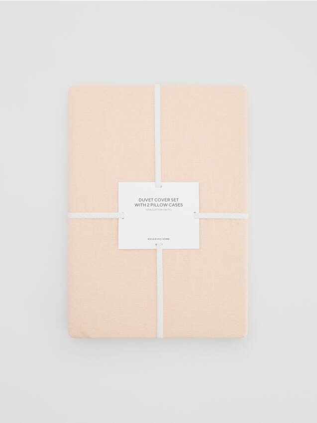 Katoenen dekbedovertrekset KLEUR PERZIK - RESERVED - 870AM-24X